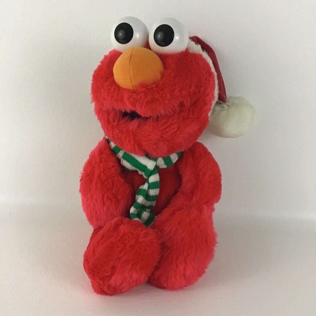 Sesame Street Elmo Plush Stuffed Animal 12" Christmas Holiday TYCO ...