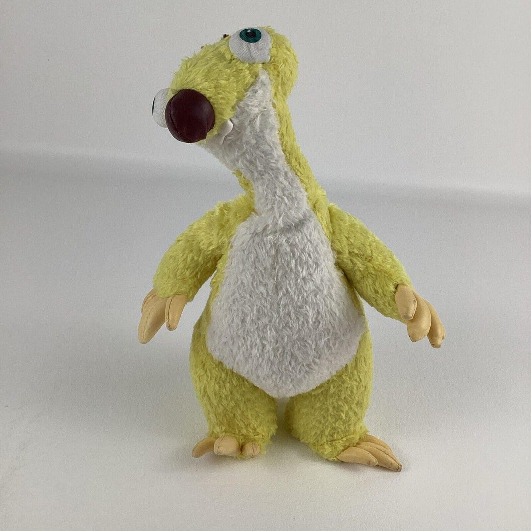 Ice Age Movie Sid the Sloth 10 Plush Stuffed Animal Toy Vintage 2002 ...