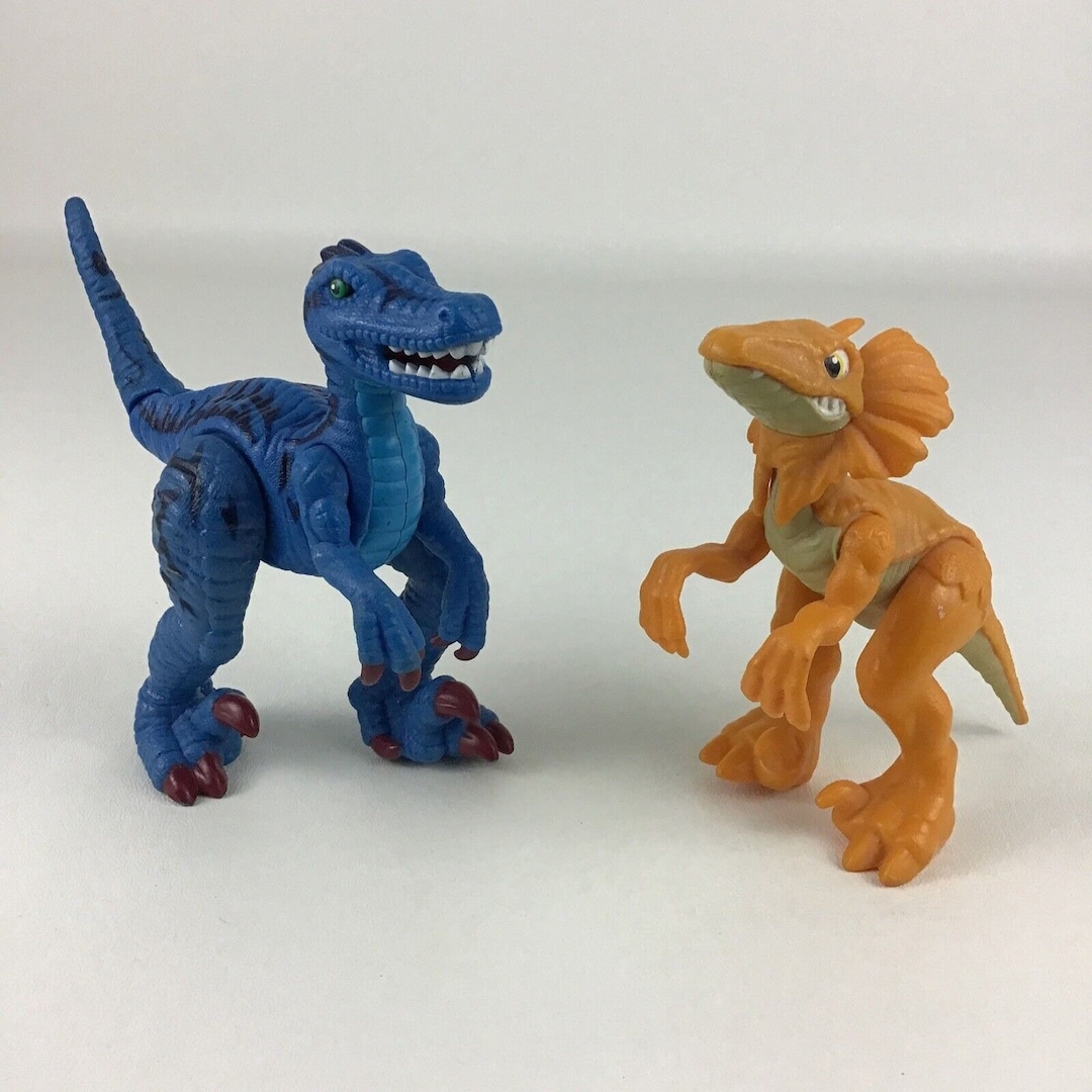 Imaginext Dinosaur Shreds Blue Running Raptor Dino Rider Raptor Figures ...