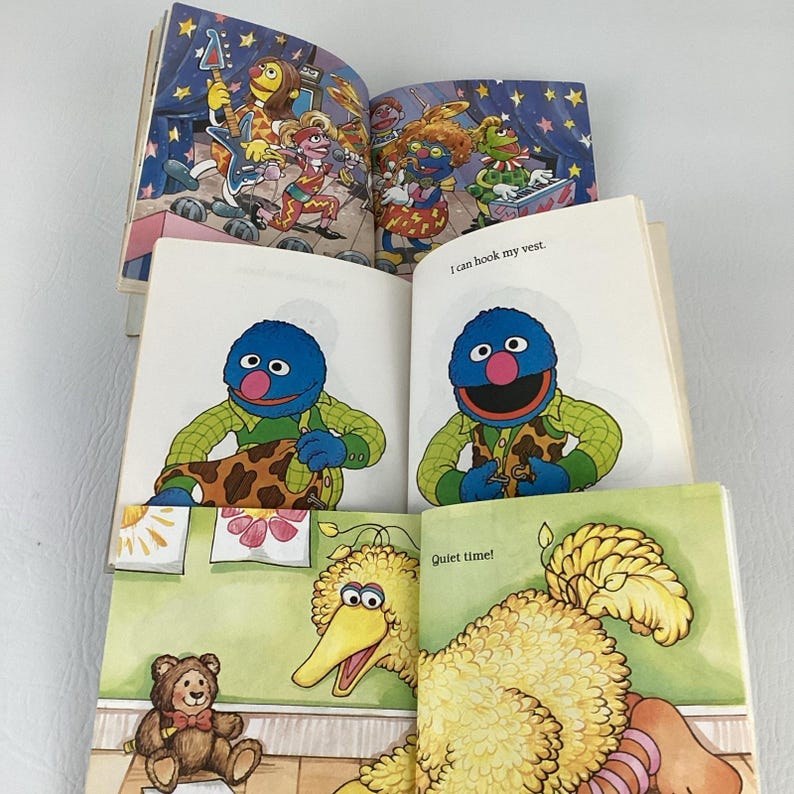First Little Golden Book Sesame Street Lot Ernie Count Grover Big Bird ...