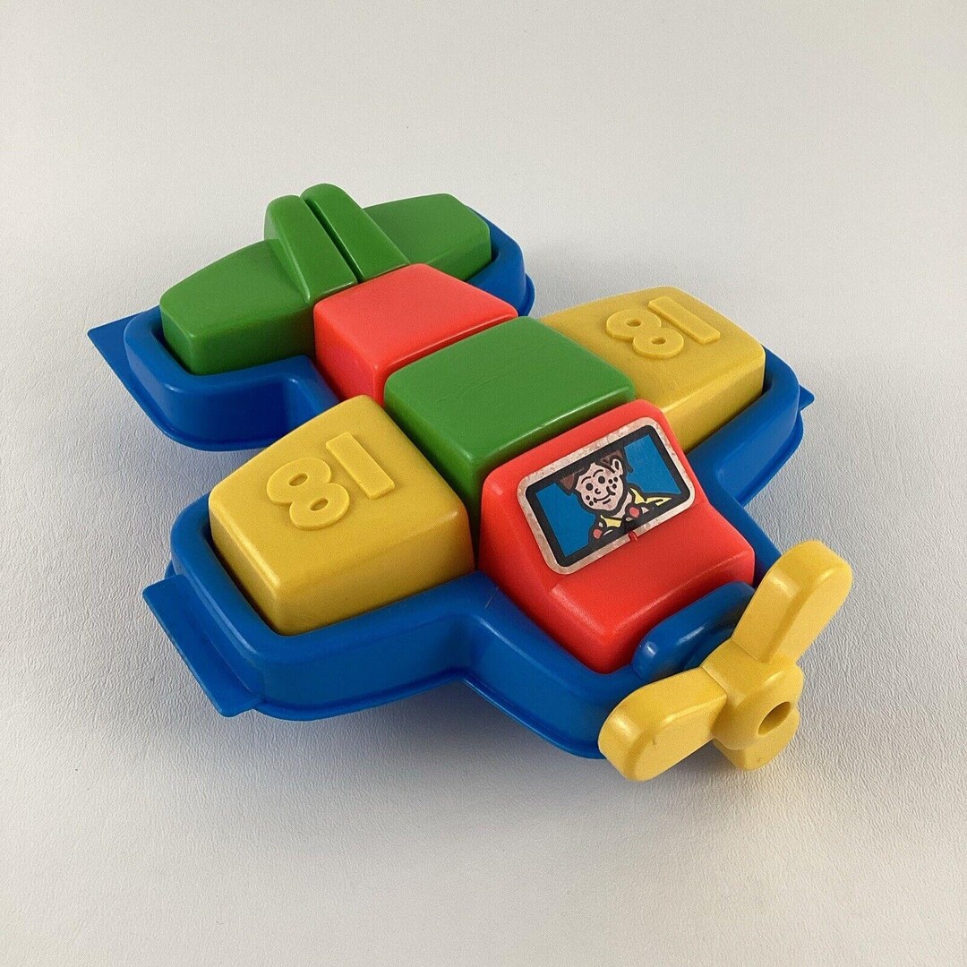 Airplane Child Toddler Toy Blocks Propeller Colorful Puzzle Vintage ...