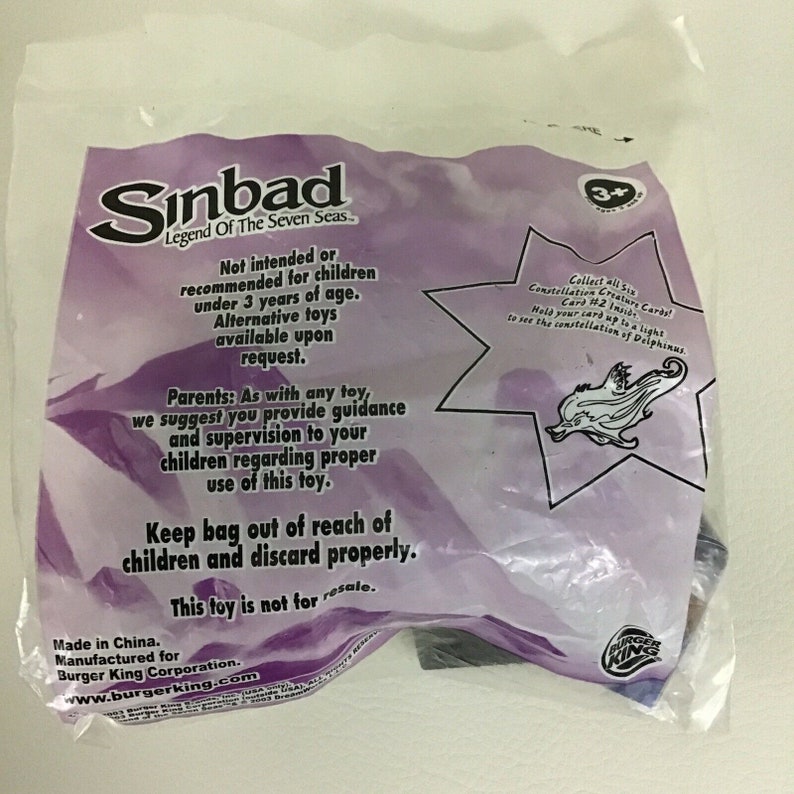 Sinbad Legend of Seven Seas Burger King Toy 2pc Lot Water - Etsy