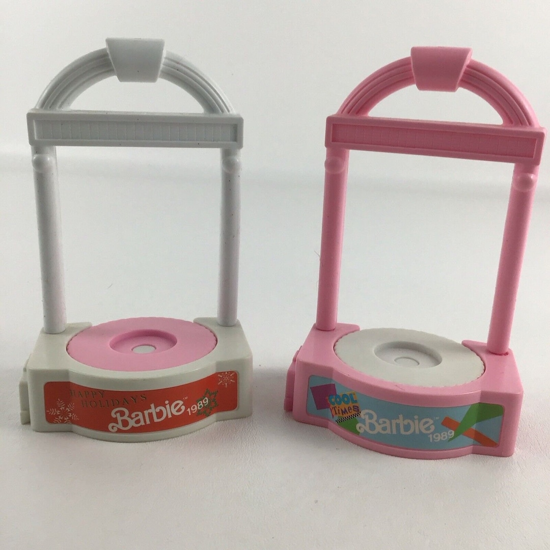 Barbie Doll Spinning Mini Display Stands Cool Times Happy Holidays ...