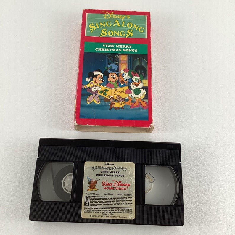 Disney Sing Along Songs VHS Tape Very Merry Christmas Holiday Music ...