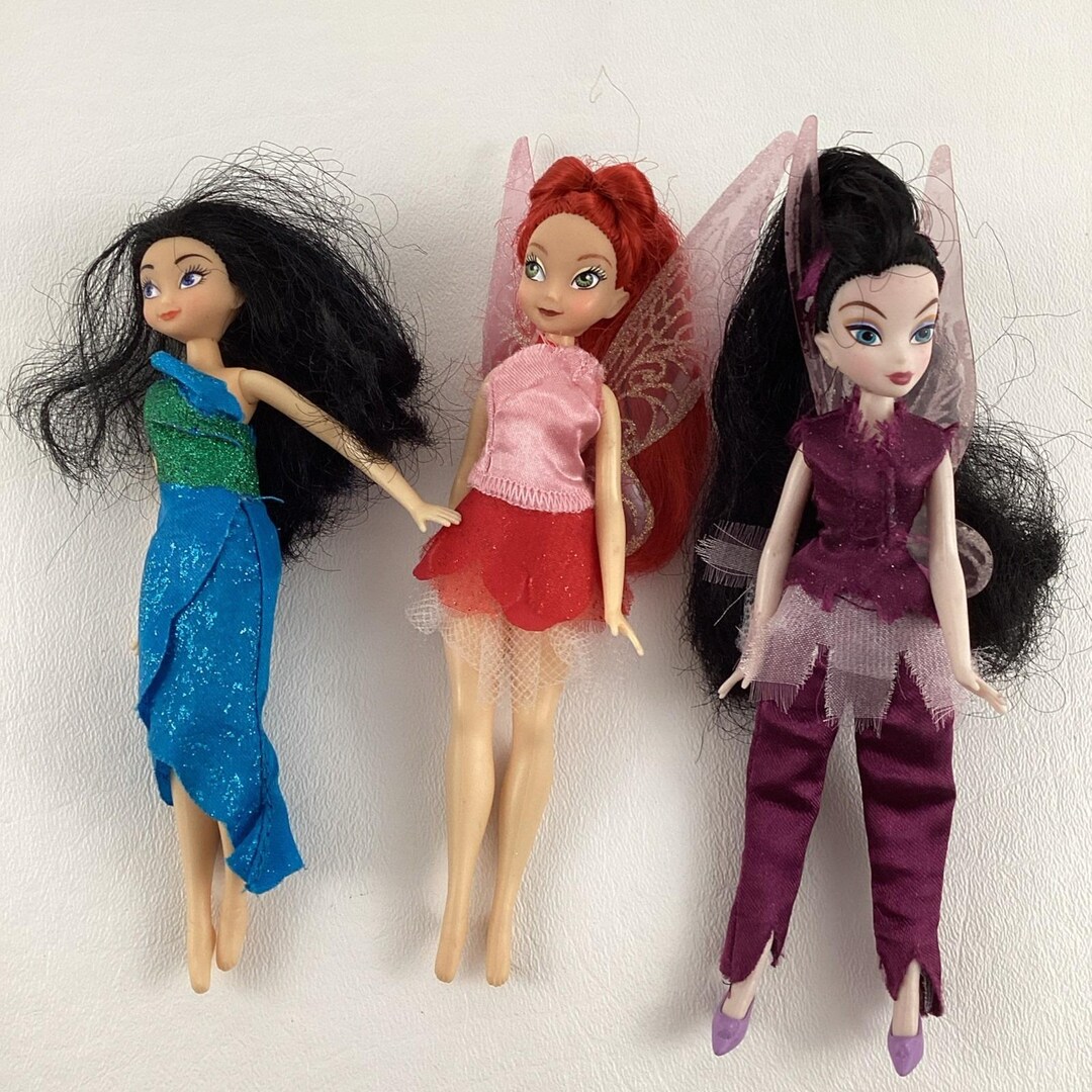 Disney Fairies Mini Dolls Vidia Rosetta Silvermist 5" Figures Pixie ...