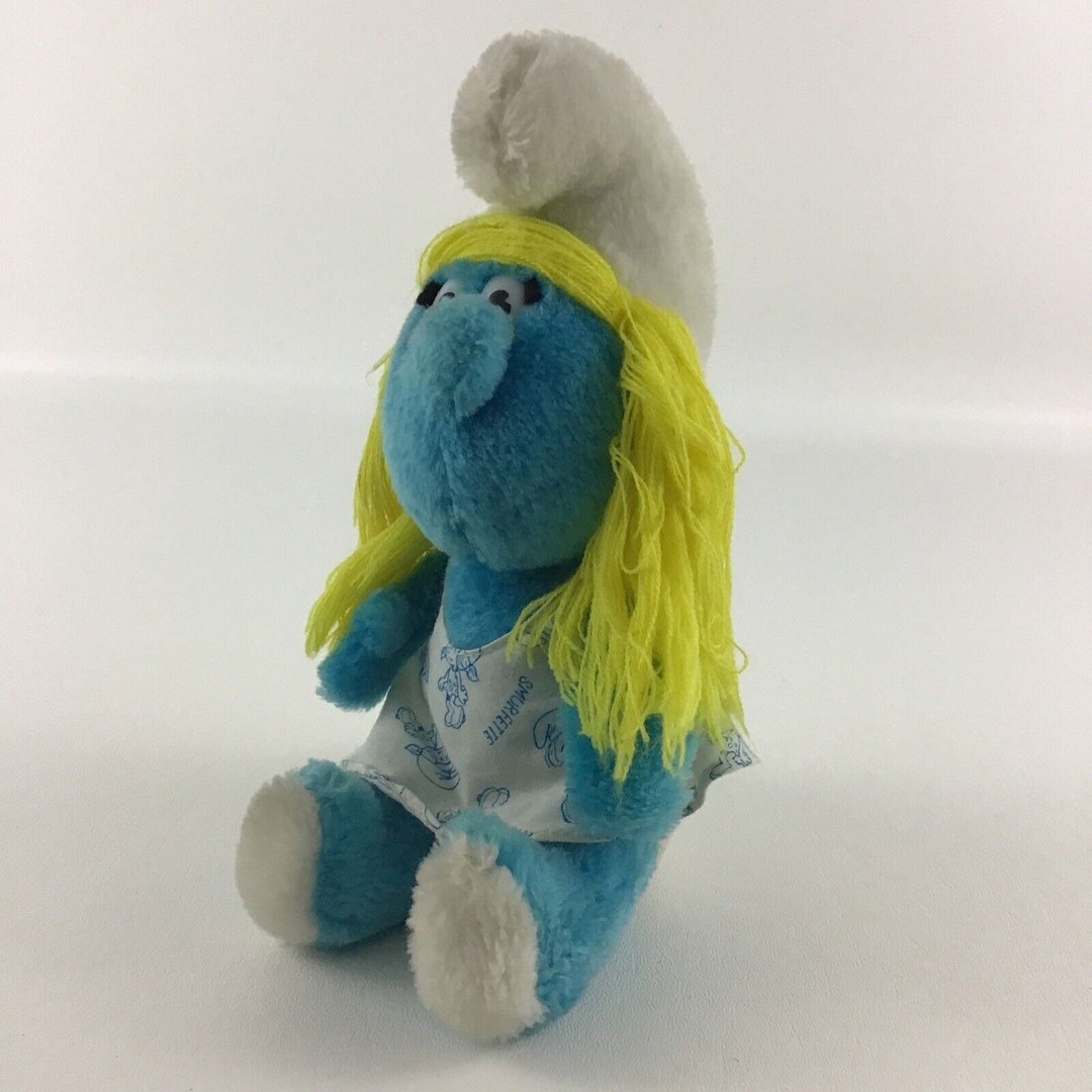 Peyo the Smurfs Smurfette 8 Plush Stuffed Animal Toy Blue Girl Vintage ...