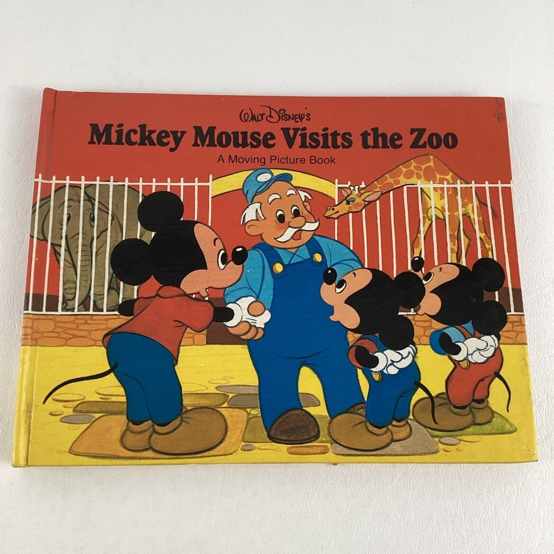 Walt Disney Mickey Mouse Visits the Zoo A Moving Picture Book Vintage ...