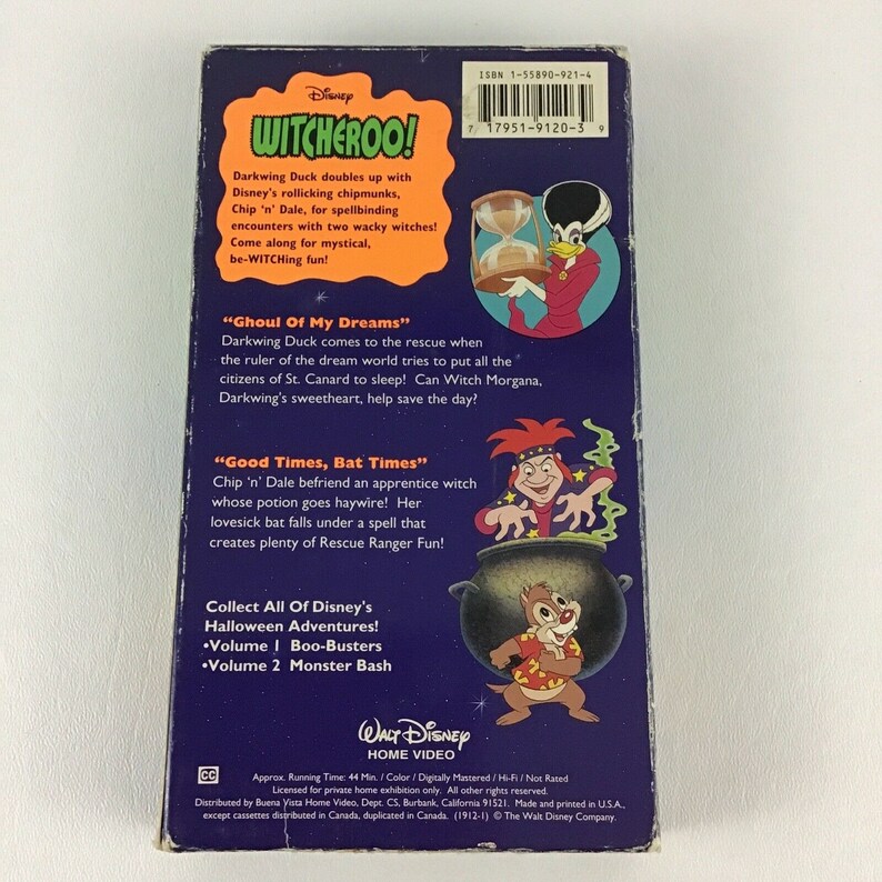 Disney Witcheroo Vol 3 VHS Tape Darkwing Duck Chip N Dale - Etsy