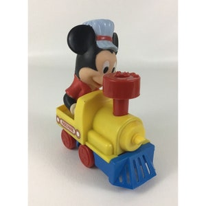 Mickey Mouse Engineer Mickey's Wind up Toy Train ILLCO Disney Vintage ...