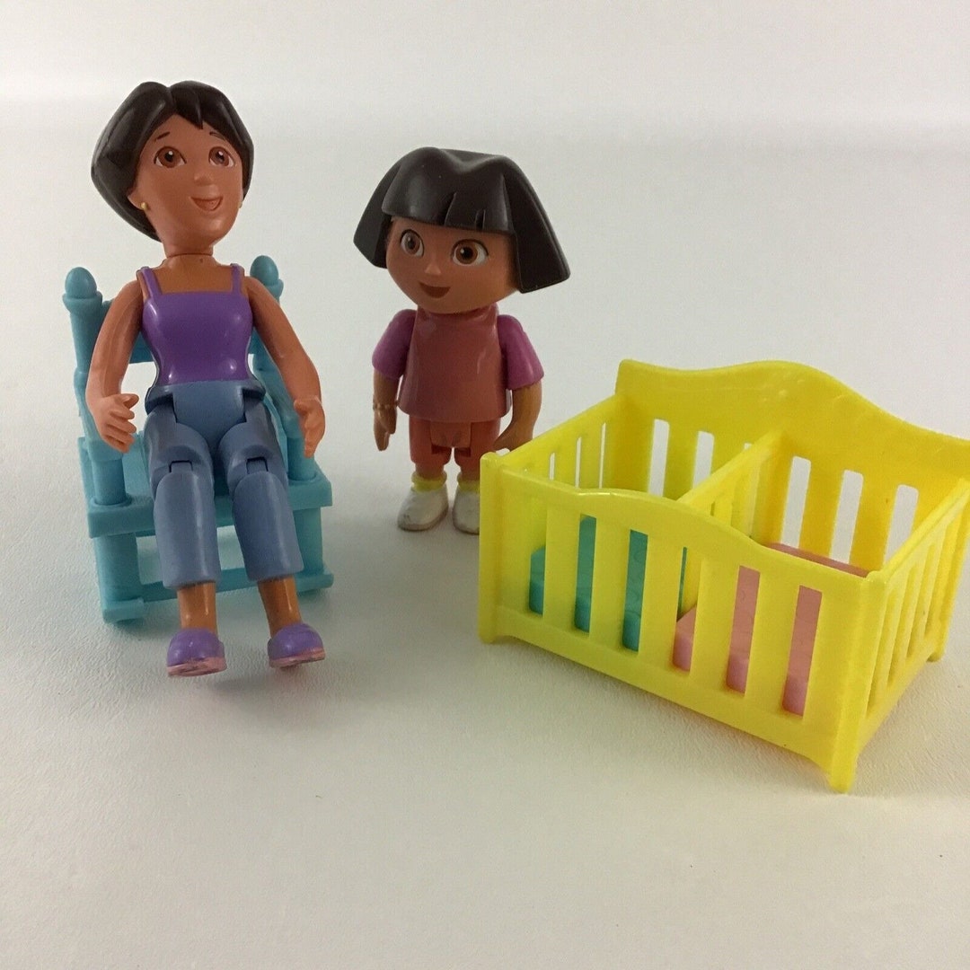 Dora the Explorer Nursery Furniture Doll Figures Crib Rocker Vintage ...
