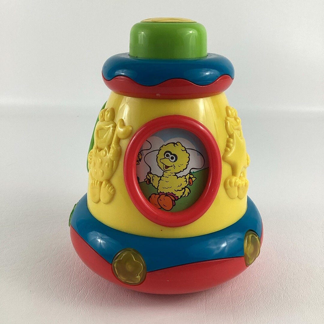 Sesame Street Musical Spinner Toy Elmo Ernie Big Bird Henson Vintage ...