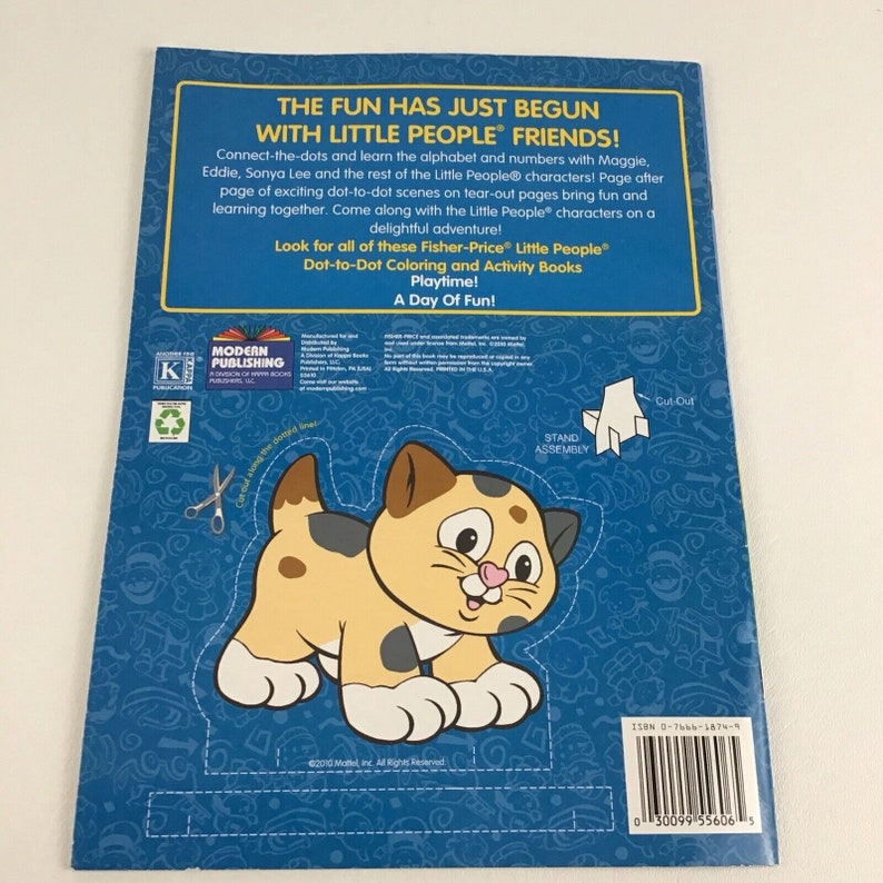 Fisher Price Little People Dot to Dot Coloring Activity Book A Day of ...