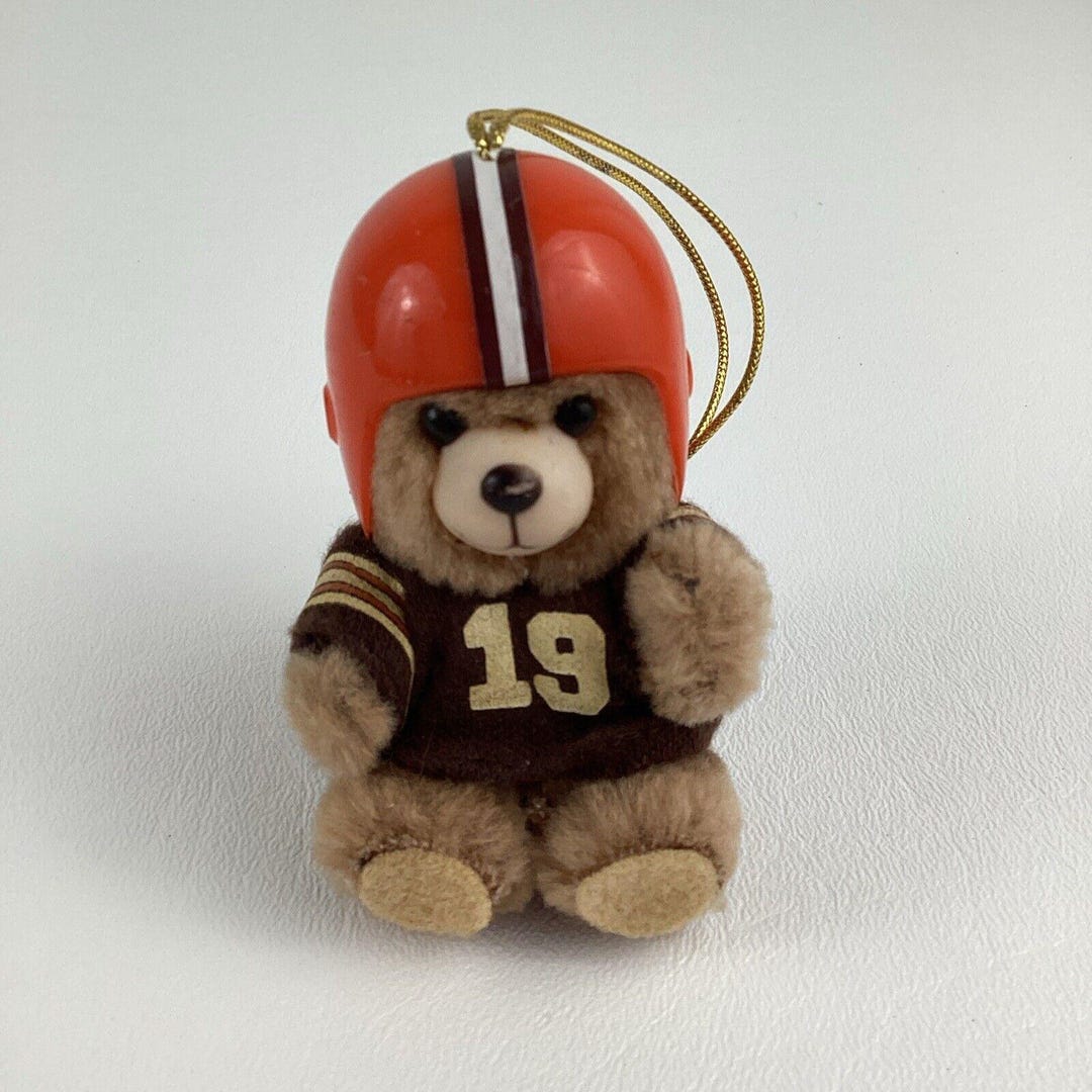 Russ Cleveland Browns Bernie Kosar Bear Mini 3" Plush Ornament Football ...
