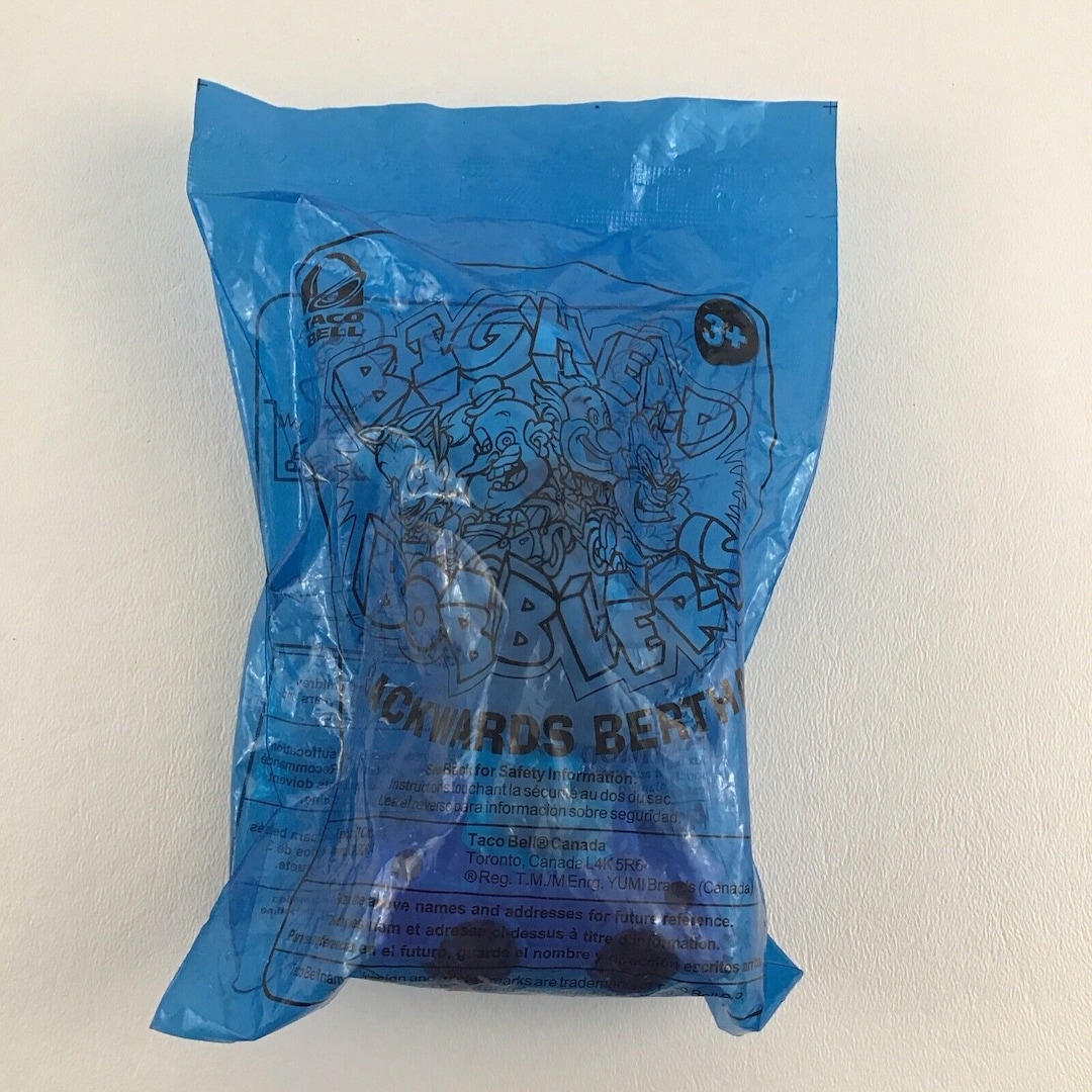 Taco Bell Big Head Bobblers Backwards Bertha Kids Meal Toy Vintage 2003 ...