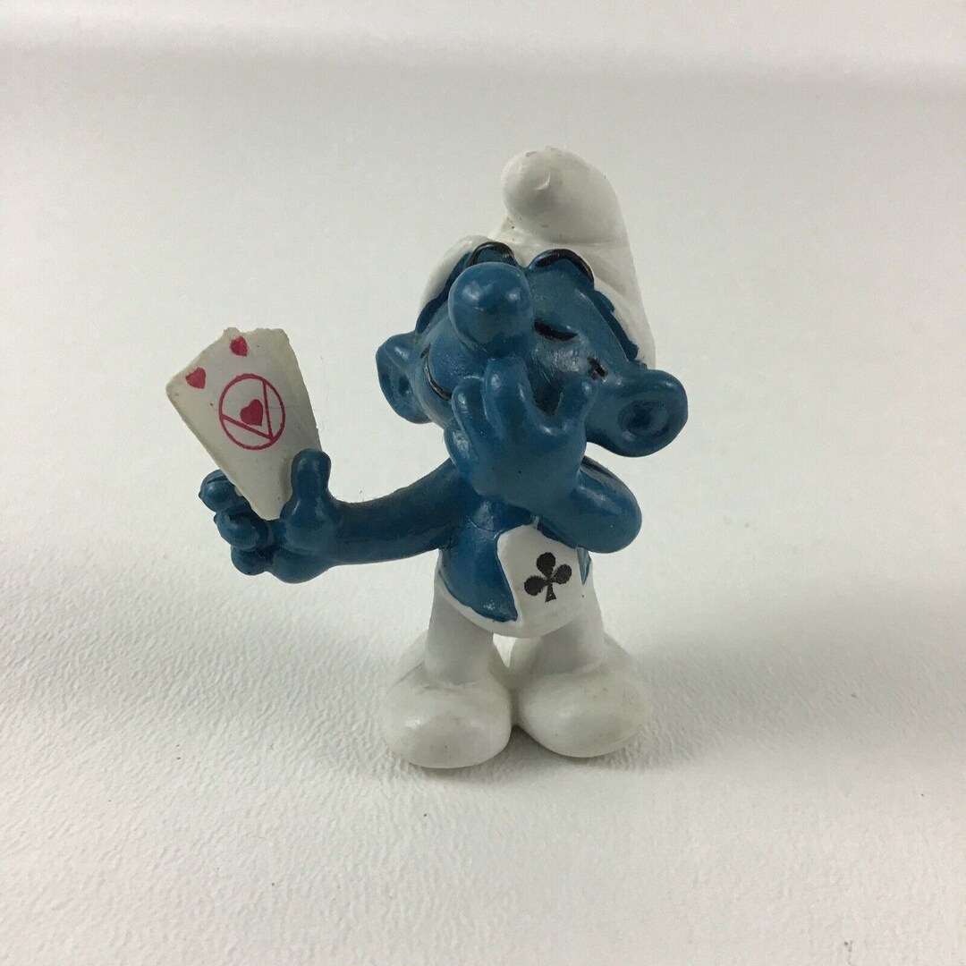 Schleich Card Player Smurf PVC Collectible Figure Peyo Poker - Etsy