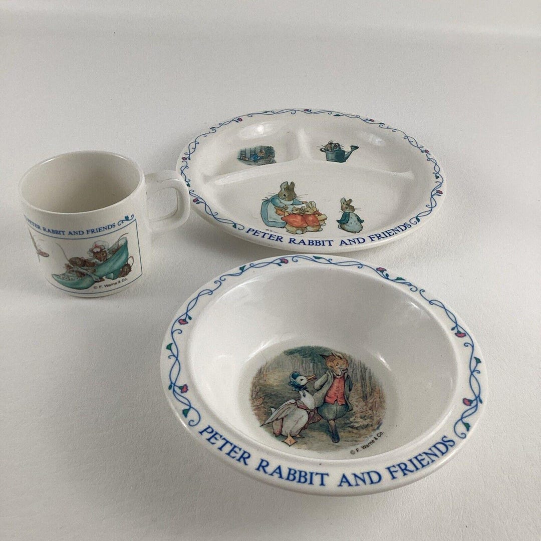 Beatrix Potter Peter Rabbit & Friends Dinnerware Set Cup Bowl Plate ...