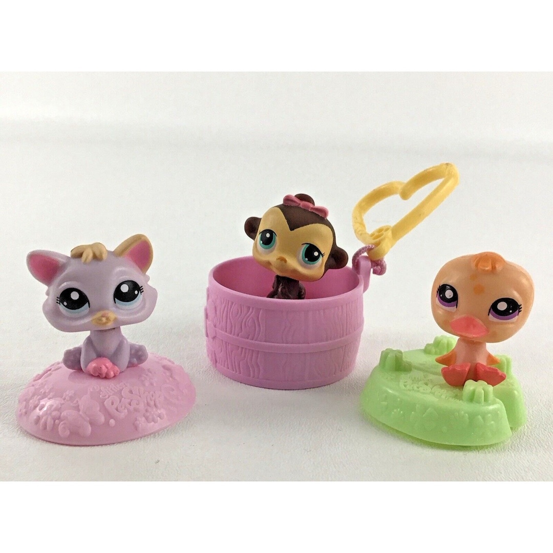 Littlest Pet Shop Mcdonald's Bobblehead Mini Animal Figures Monkey Duck ...