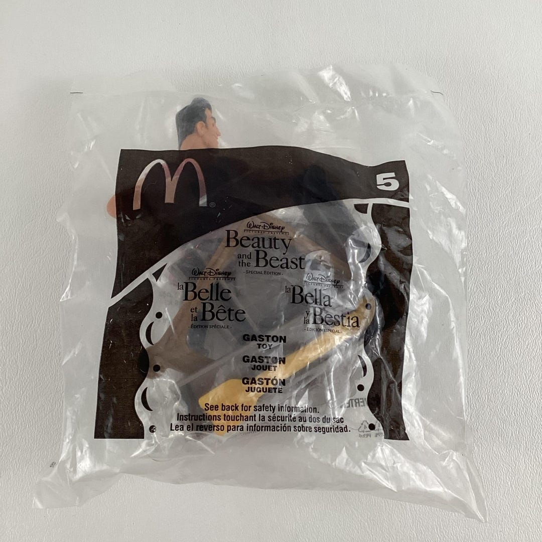 Disney Beauty Beast Movie Gaston Action Figure Toy Mcdonald's Vintage ...