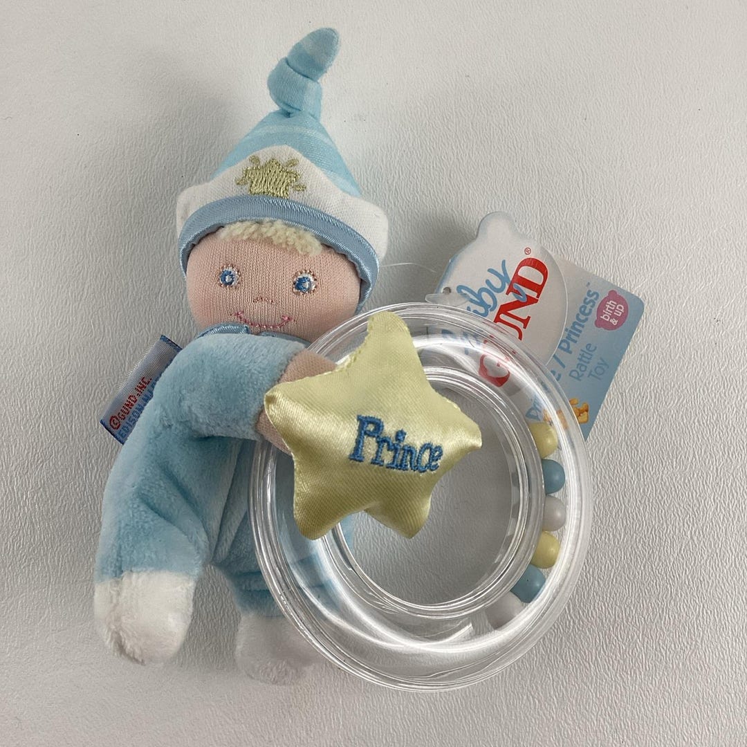 Baby Gund Plush Bedtime Prince Shaker Rattle Doll Star Baby Toy Soother ...