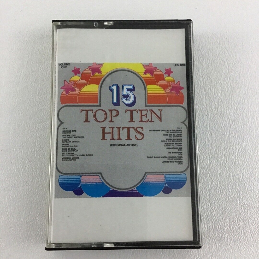 15 Top Ten Hits Cassette Tape Dion Ritchie Valens Everly Brothers Vintage 1984 - Etsy
