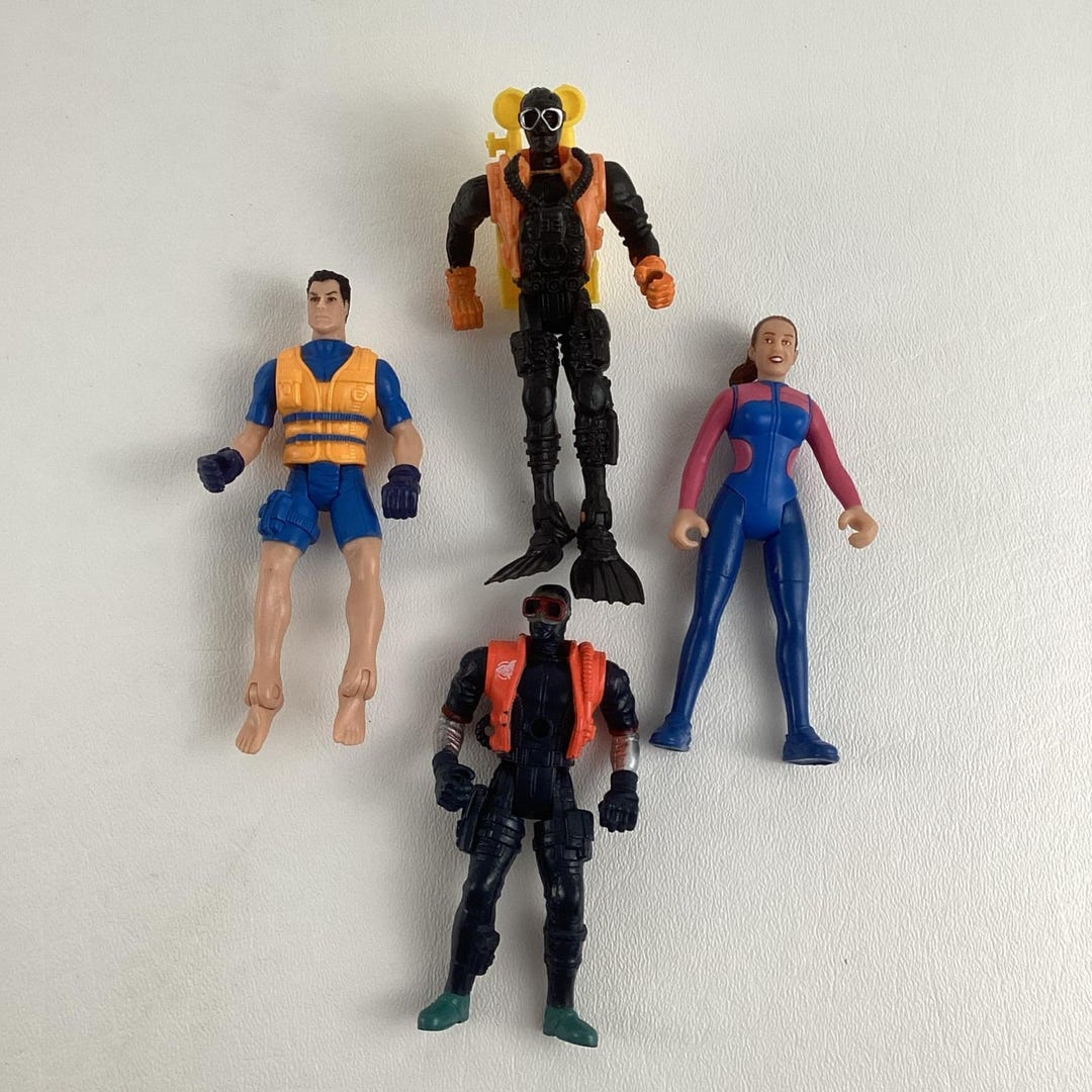 Chap Mei Deep Sea Rescue Mission 4" Action Figure Lot Frogmen Animal ...