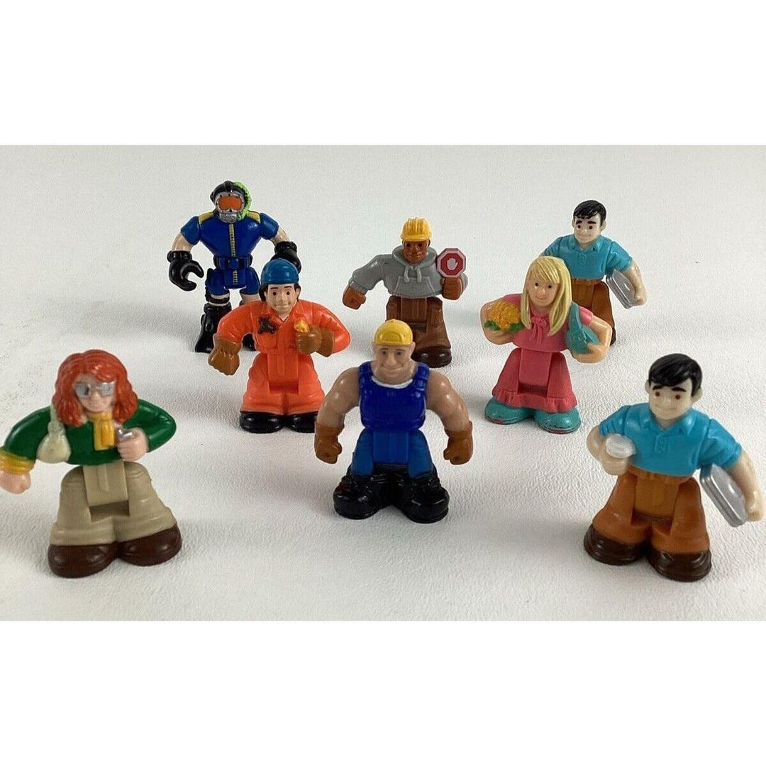 Fisher Price Geotrax Replacement 8pc Mini Figure Team Members Crew ...