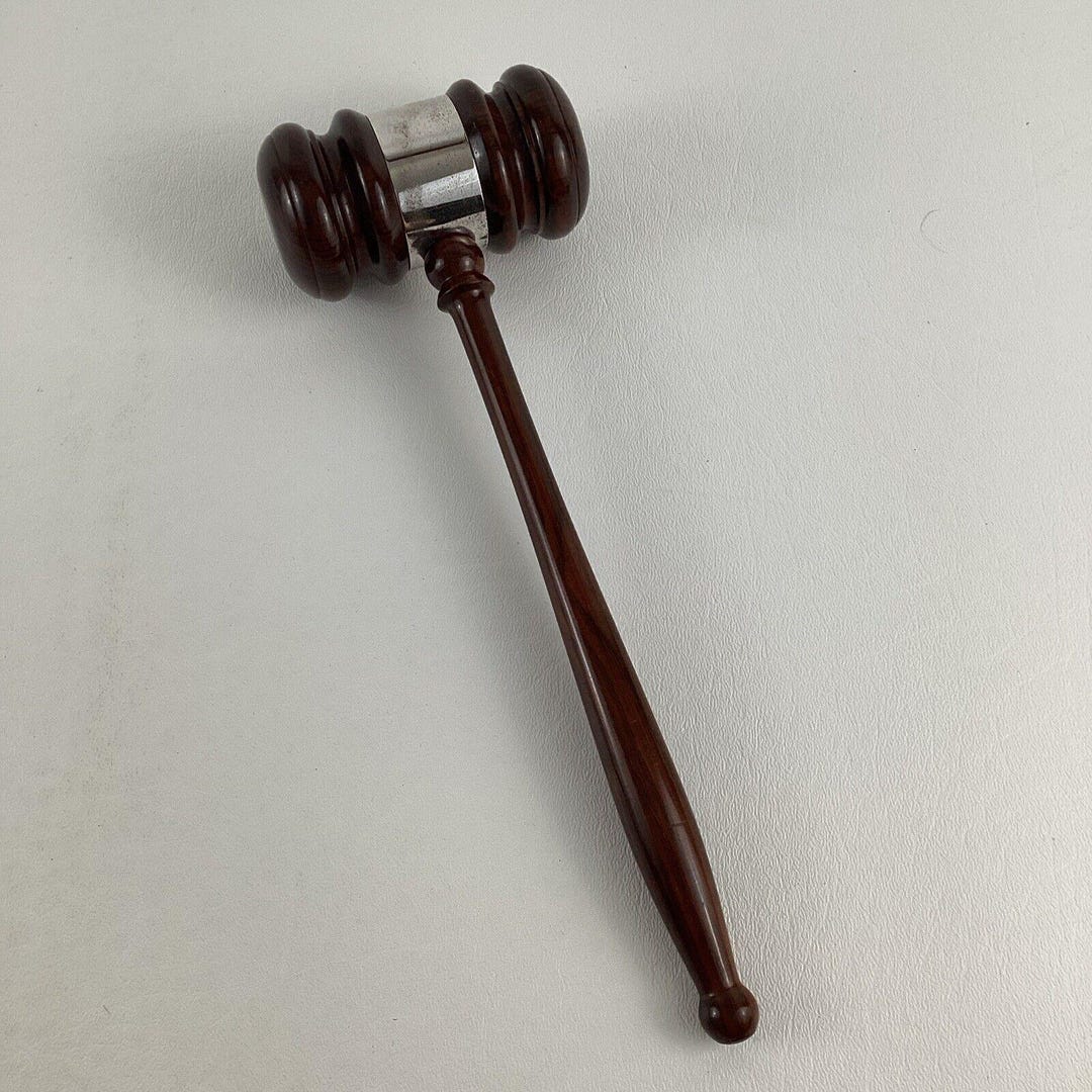 Wooden Gavel Judge Auctioneer Hammer Mallet Costume Desk Accessory ...
