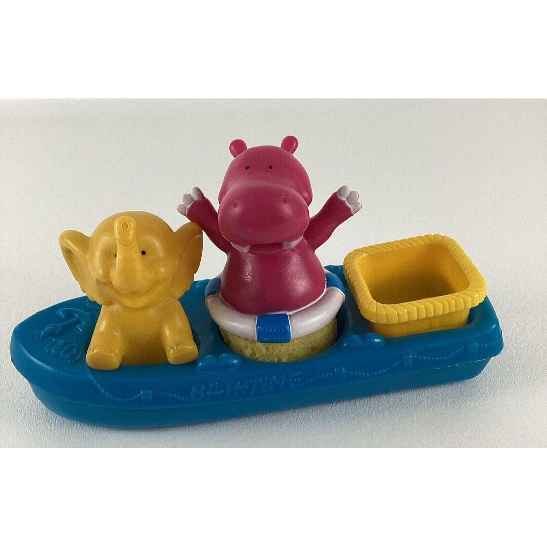 Bathtime Boat Floating Tub Water Elephant Hippo Squirt Toy Sponge ...