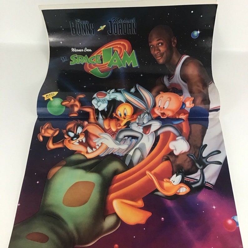 Space Jam All Star Coloring Activity Book Hang Time Jumbo Poster Jordan ...