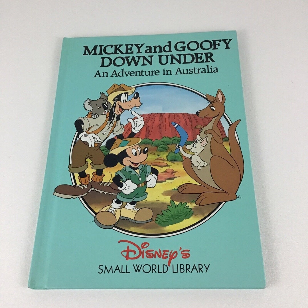 Disney Mickey and Goofy Down Under Hardcover Book Vintage Small World ...