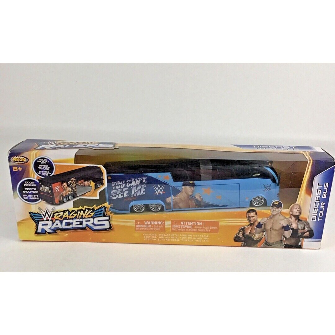 WWE Raging Racers John Cena Die Cast Tour Bus 1:64 Scale Wrestling ...