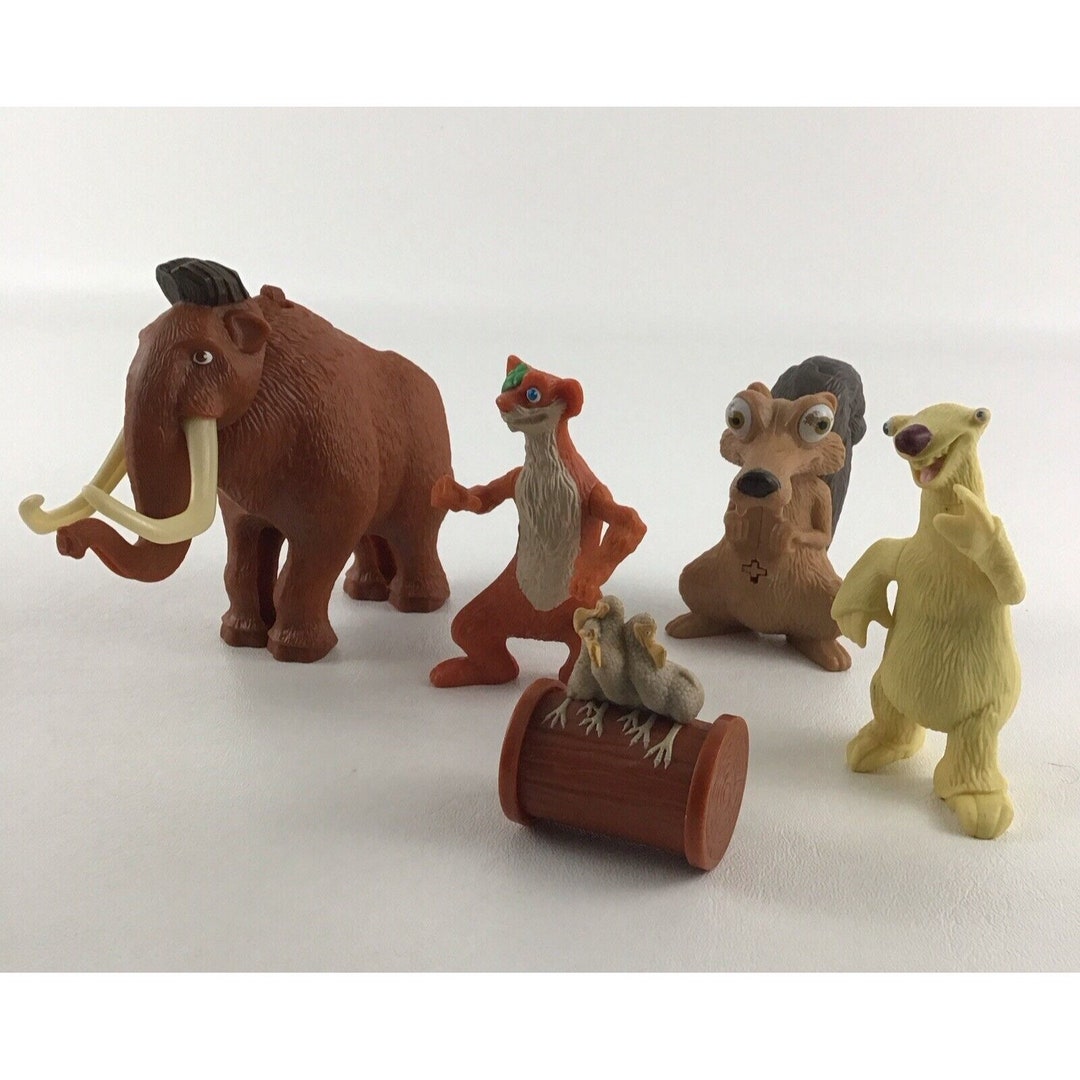 Ice Age Movie Mcdonalds Happy Meal Figures 5pc Lot Manny Buck Scrat Sid ...