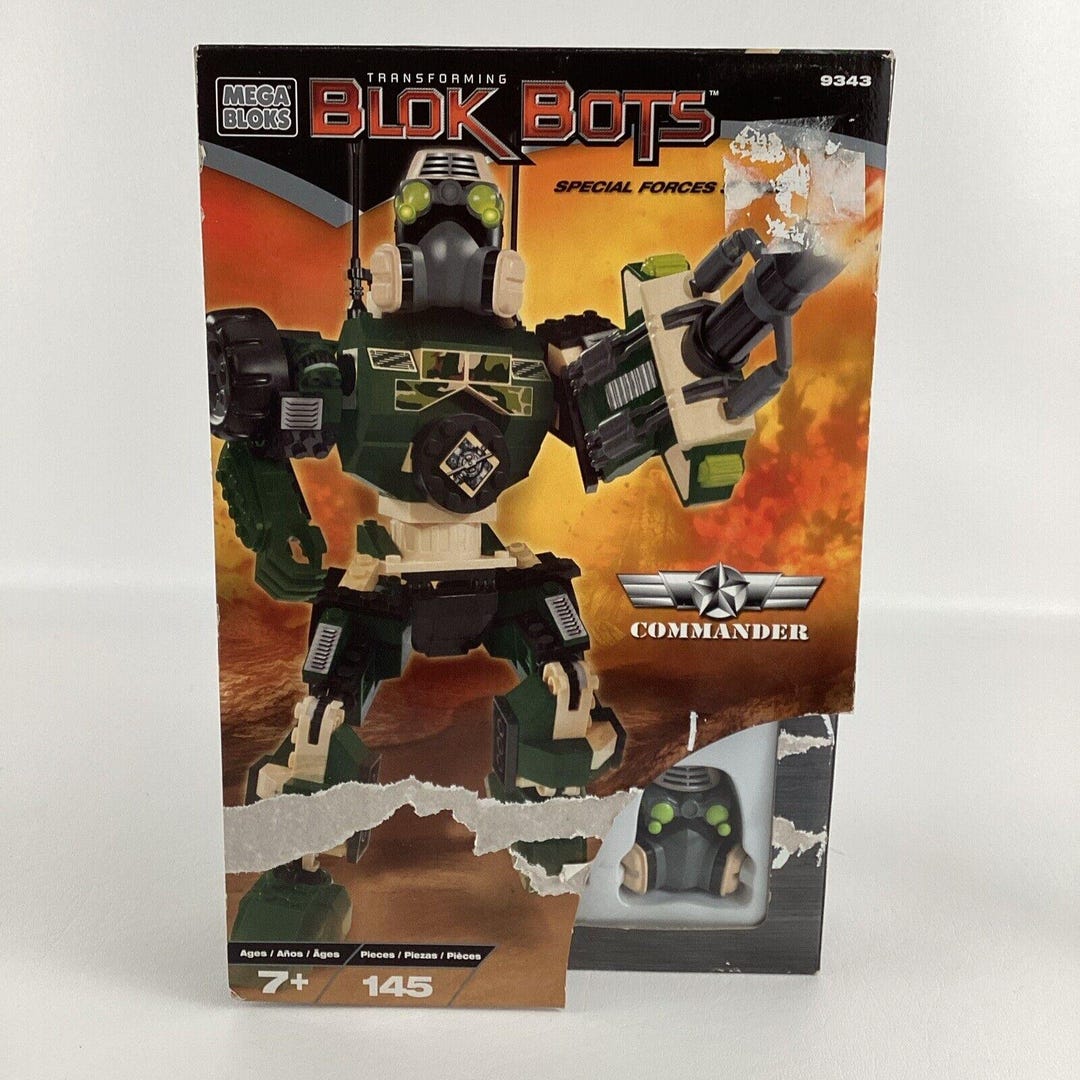 Mega Bloks 9343 Transforming Block Bots Special Forces Commander Robot ...