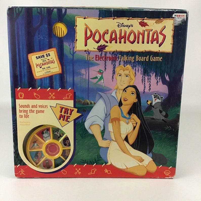 Disney Pocahontas Electronic Talking Board Game Parker Brothers Vintage ...