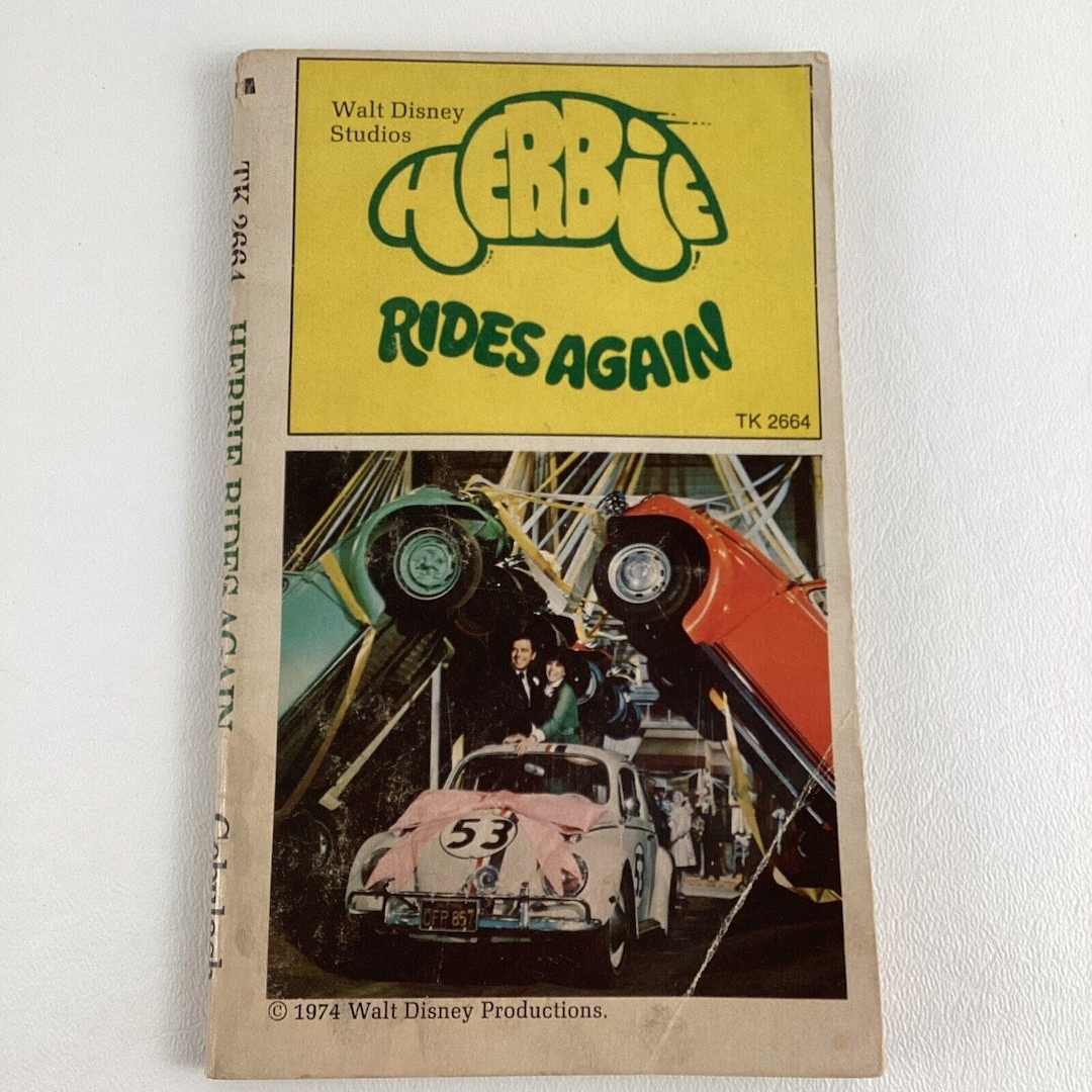 Walt Disney Herbie the Love Bug Rides Again Book Vintage 1974 ...
