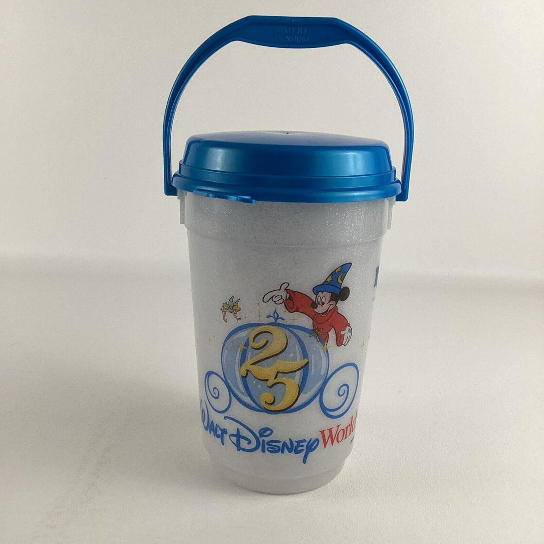 Walt Disney World Carry Along Popcorn Bucket W Lid 25th Anniversary ...