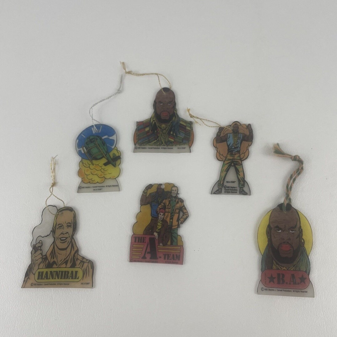 Shrinky Dinks A-team Mr T 6pc Lot Christmas Ornaments Vintage 1983 80s ...