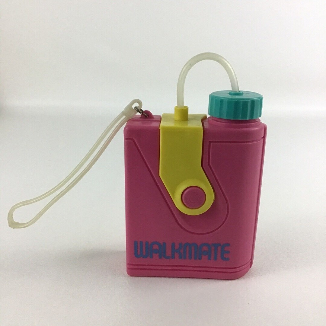 Vintage 90s Water Sports Straw7 Bottle WALKMATE Plastic Pink Walkman ...