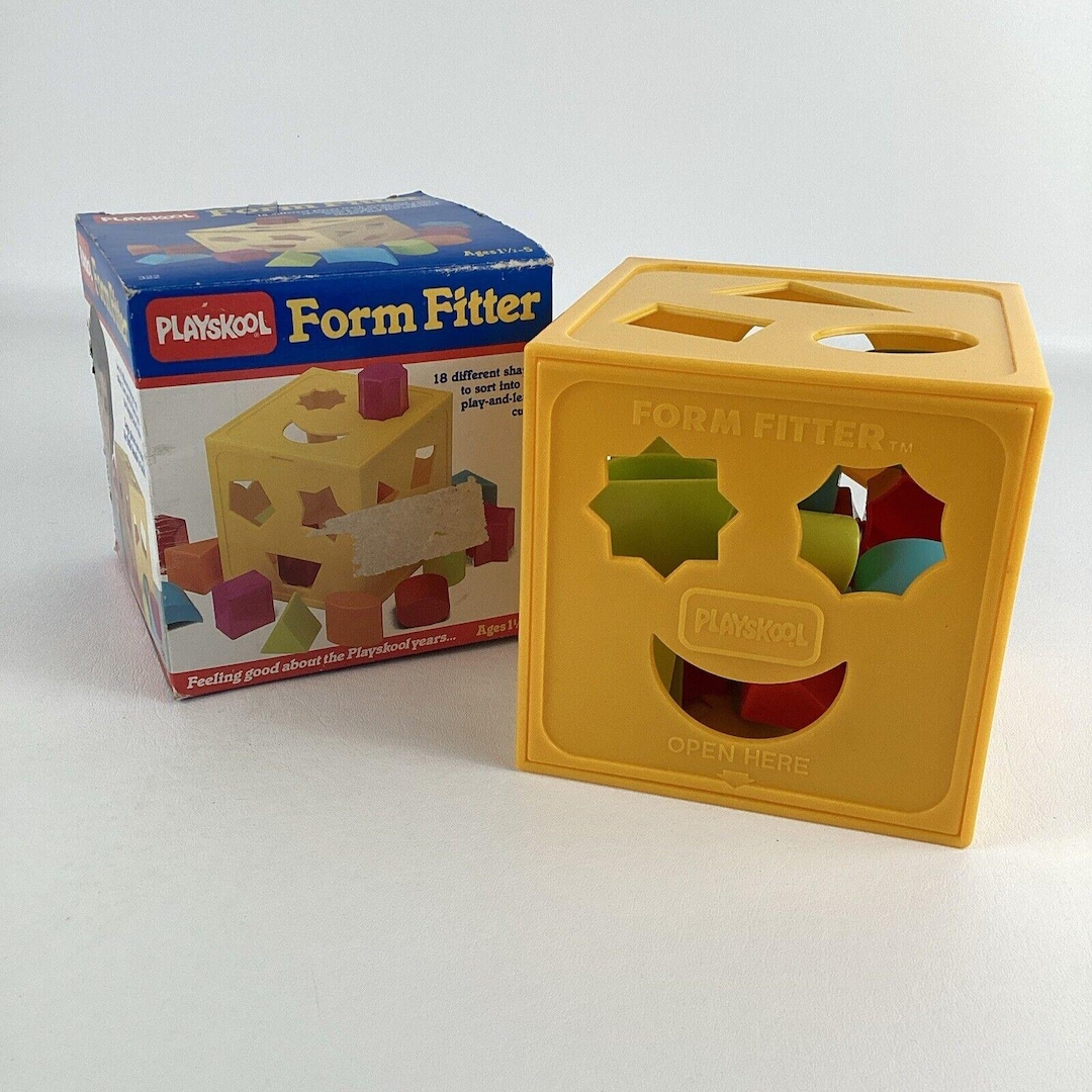 Playskool Form Fitter Shape Sorter Cube Block Child Toy Colors Vintage ...
