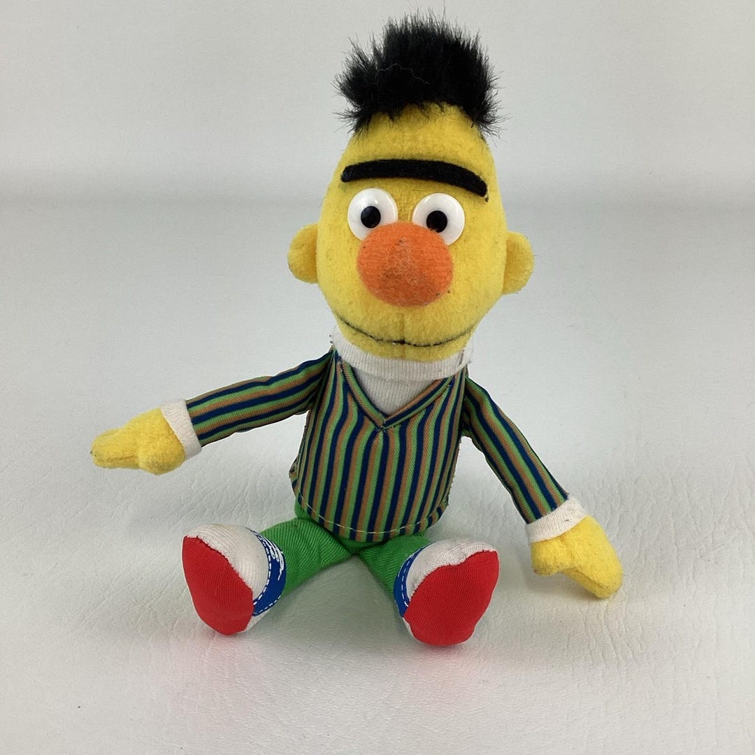 Gund Sesame Street Bert 8" Plush Bean Bag Stuffed Animal Toy Muppets ...