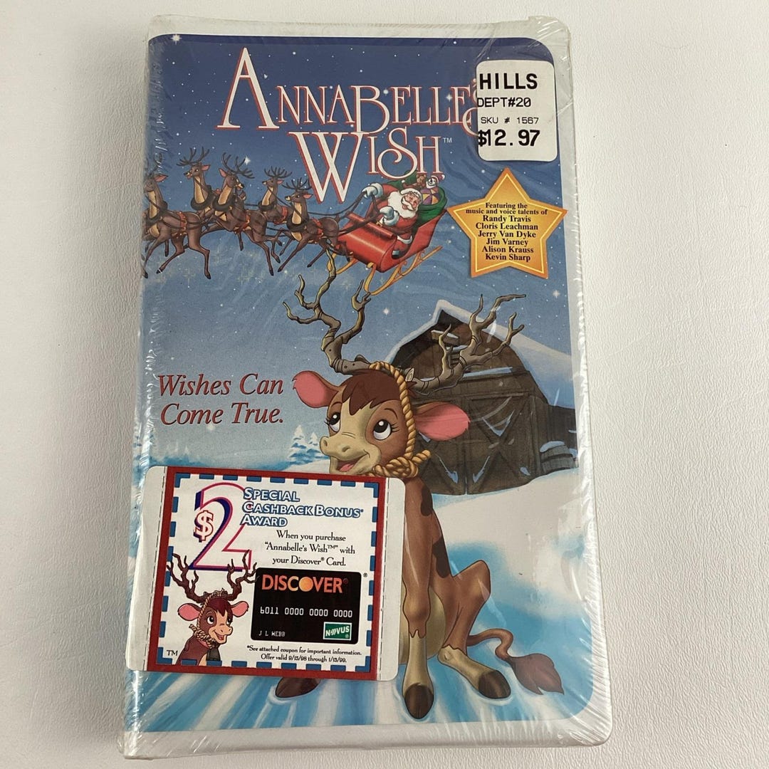 Annabelle's Wish VHS Tape Animated Christmas Holiday Feel Good Movie ...