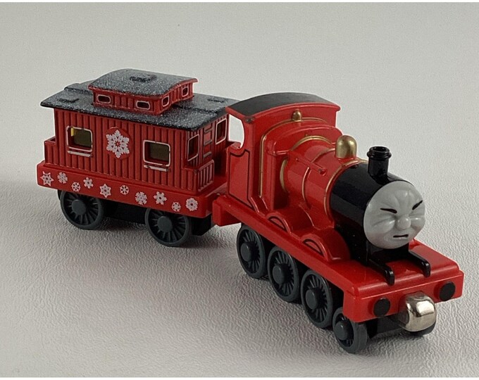 Thomas Tank Engine Scared Face James Snowflake Caboose Take Along Train ...