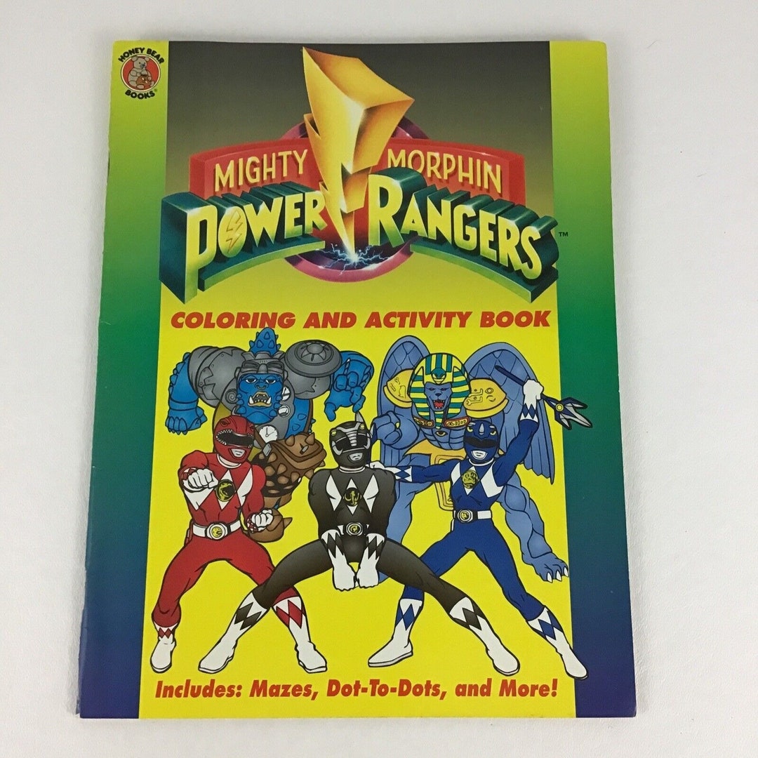 Mighty Morphin Power Rangers Coloring Activity Book Mazes Dots Vintage ...