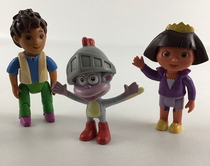 Dora the Explorer 4" Figures Poseable Dora Diego Knight Boots Monkey ...