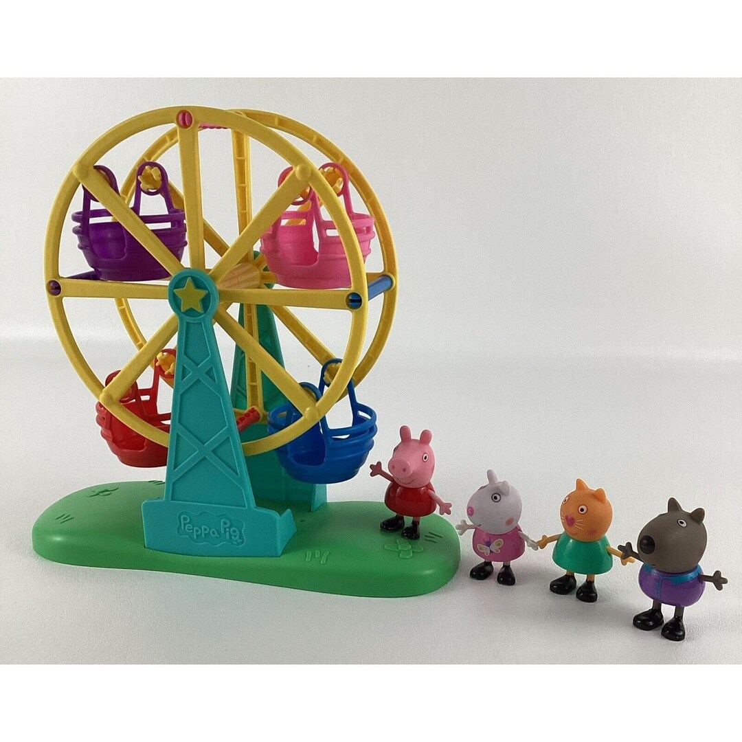 Peppa Pig Adventures Ferris Wheel Playset With 4 Figures Lot Spinning ...