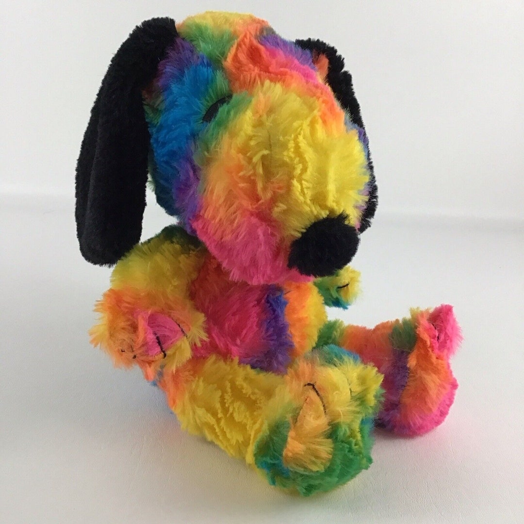 Fiesta Peanuts Gang Snoopy Dog 9 Plush Stuffed Animal Toy Neon Tie Dye ...