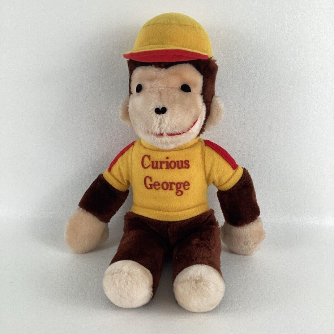Curious George Plush Stuffed Animal 14 Toy Monkey Knickerbocker Vintage ...