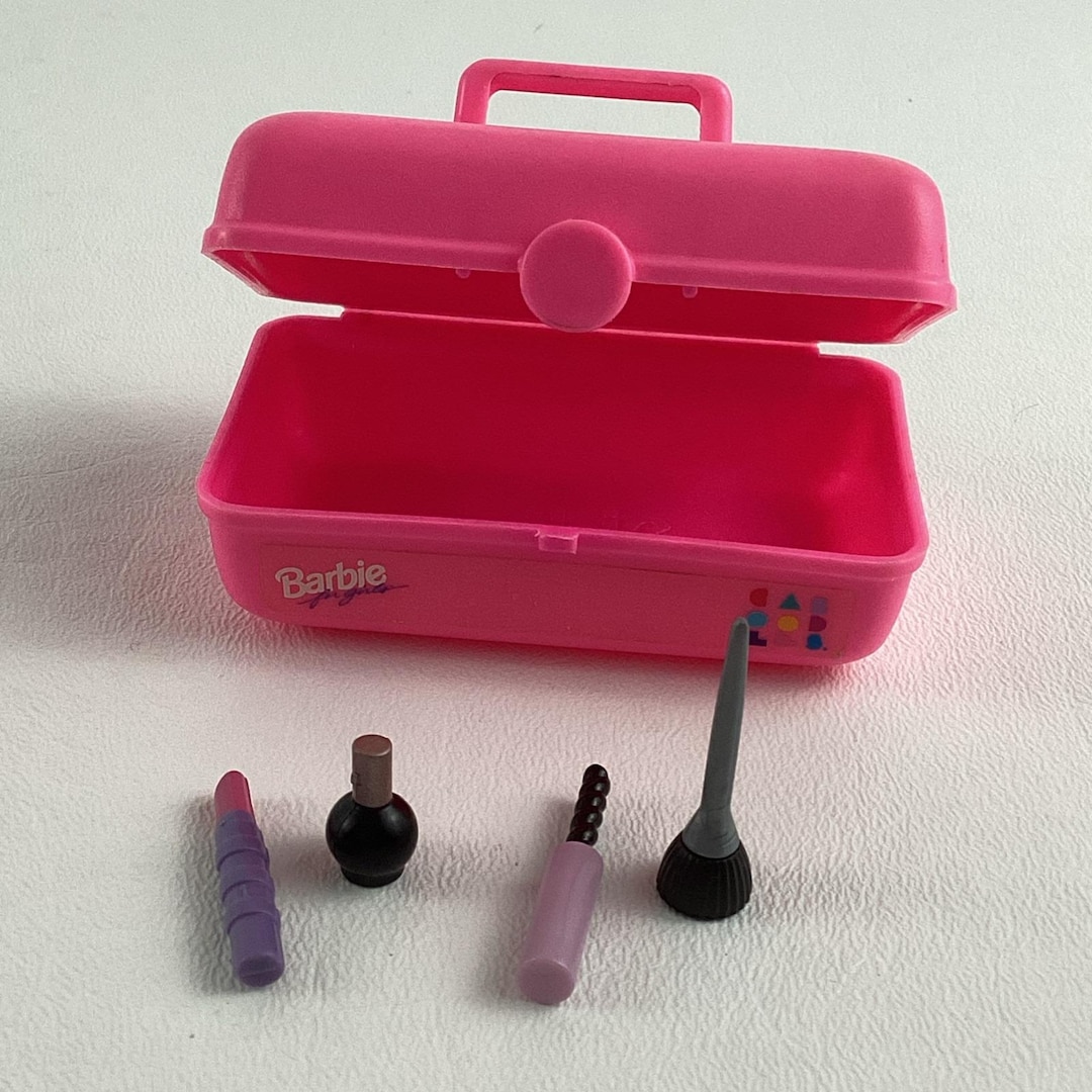 Barbie Doll Caboodles Makeup Case Pink Mattel Mini Accessories Lot ...