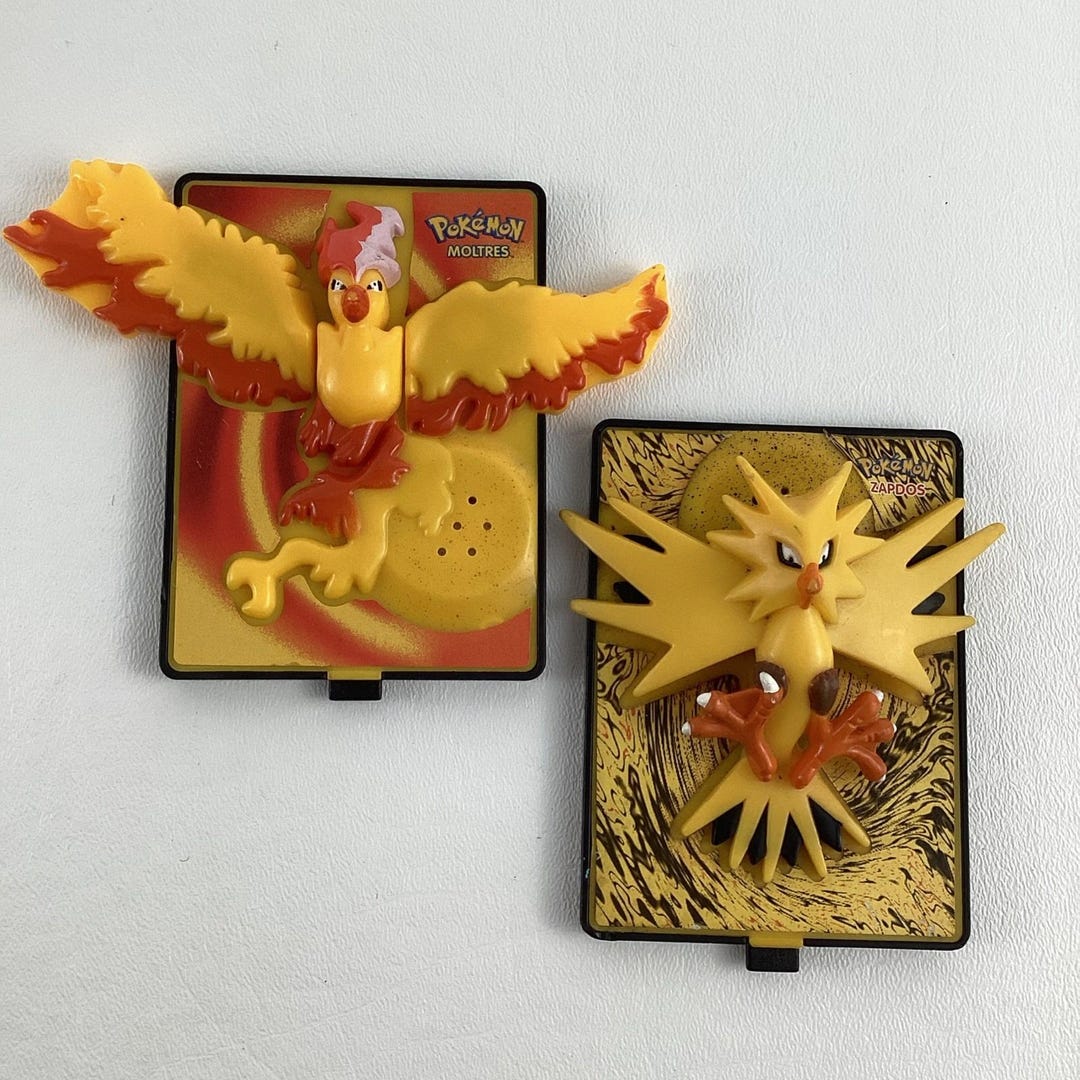 Pokemon the Movie Burger King Moltres Zapdos 3D Card Nintendo Vintage ...