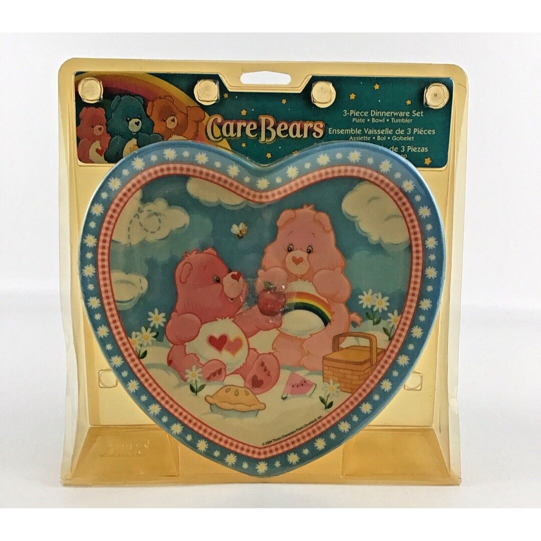 Care Bears 3 Piece Dinnerware Set Plate Bowl Tumbler Vintage American ...